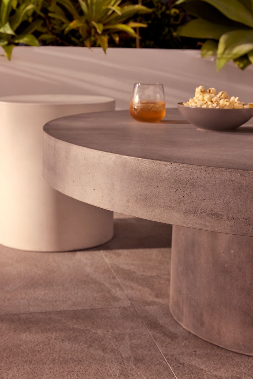 Zen Round Outdoor Concrete Round Coffee Table 66 cm – Remarkable ...
