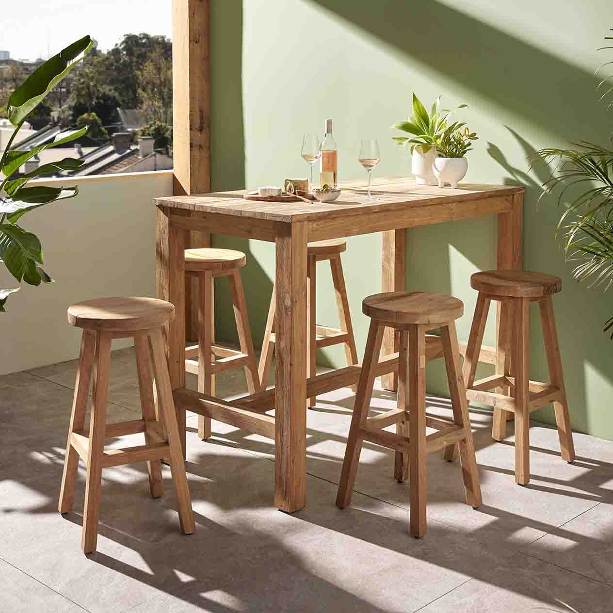 Miles Outdoor Recycled Teak Bar Table 200 cm – Remarkable Outdoor Living