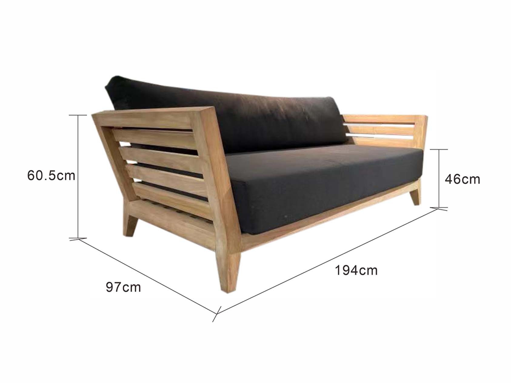 Ottawa II 3 Seater Outdoor Teak Lounge