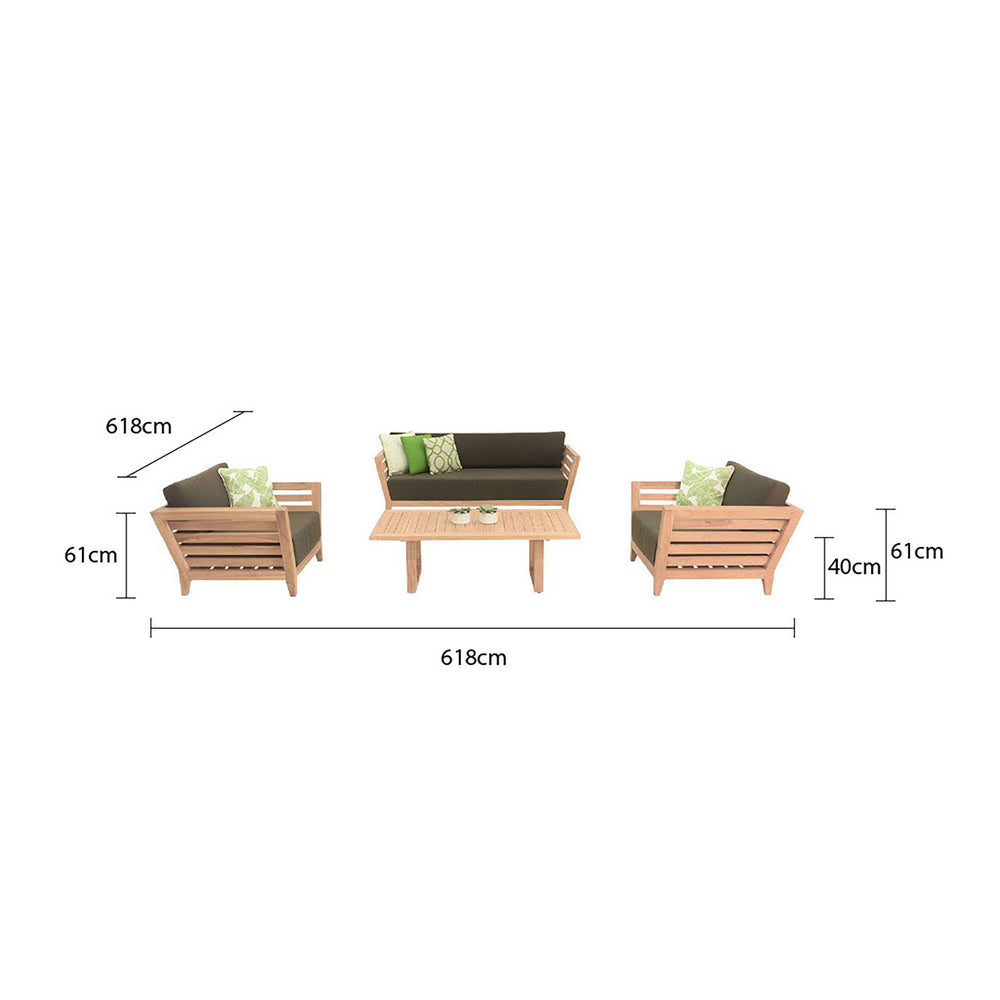 Ottawa II 5 Seater Outdoor Teak Lounge – Remarkable Outdoor Living