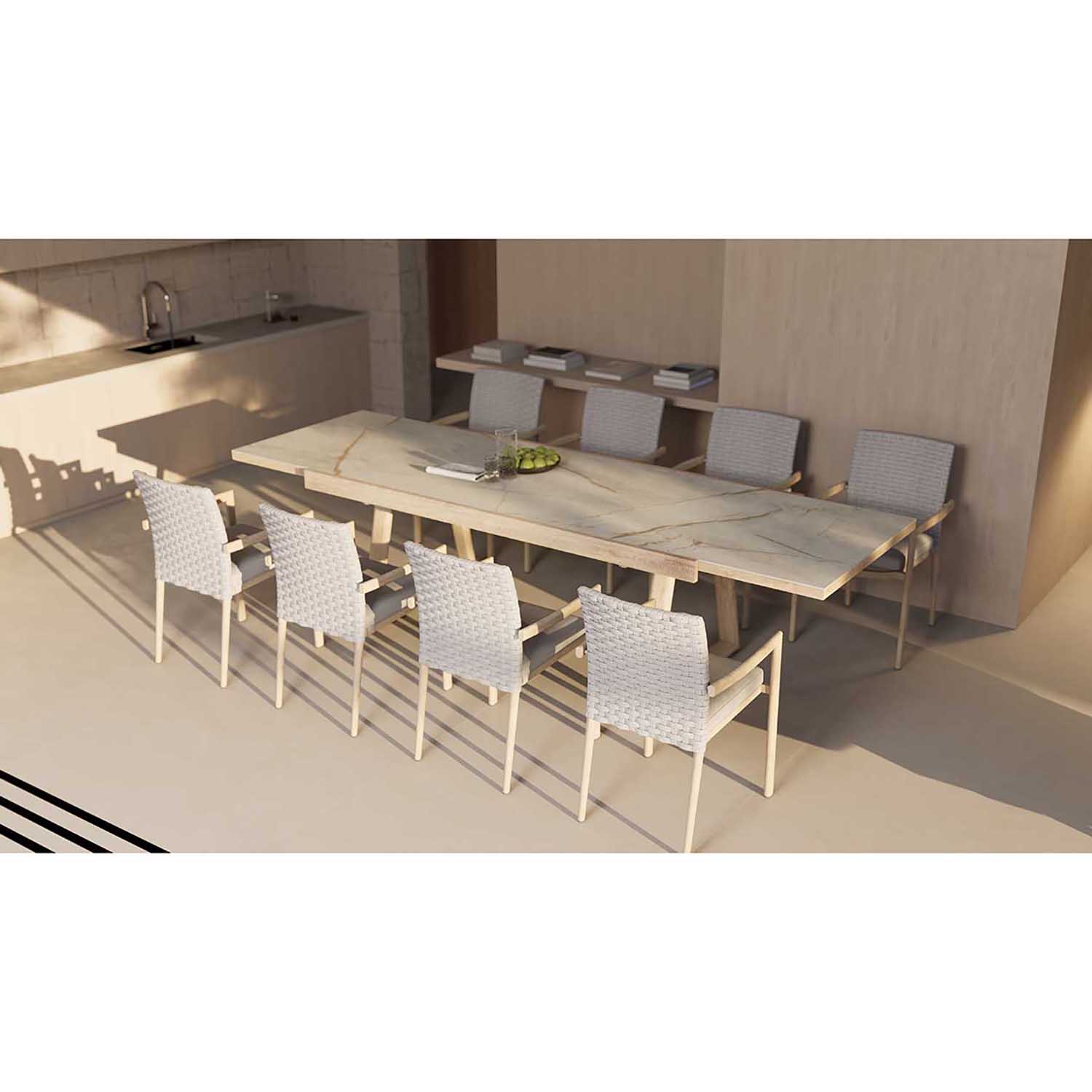 Mykonos Outdoor Aluminium Extension Table with HPL Top – Remarkable ...